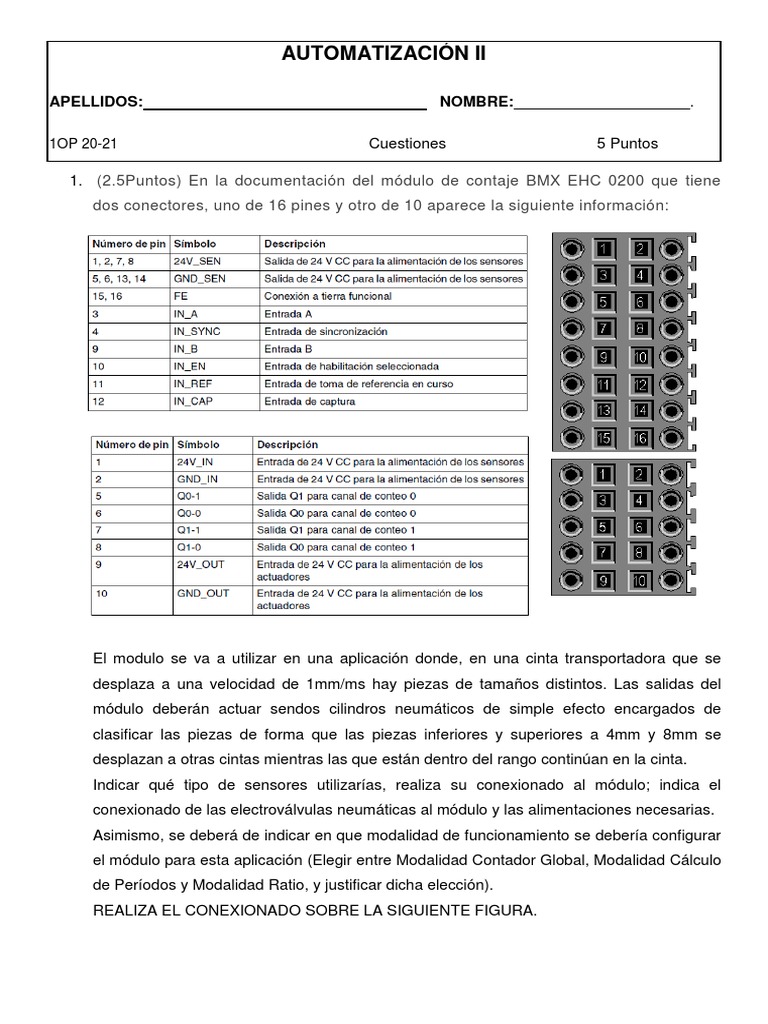 Examen Automatización II - 1OP - Cuest - 20 - 21 | PDF | Automatización | Ingeniería Informática