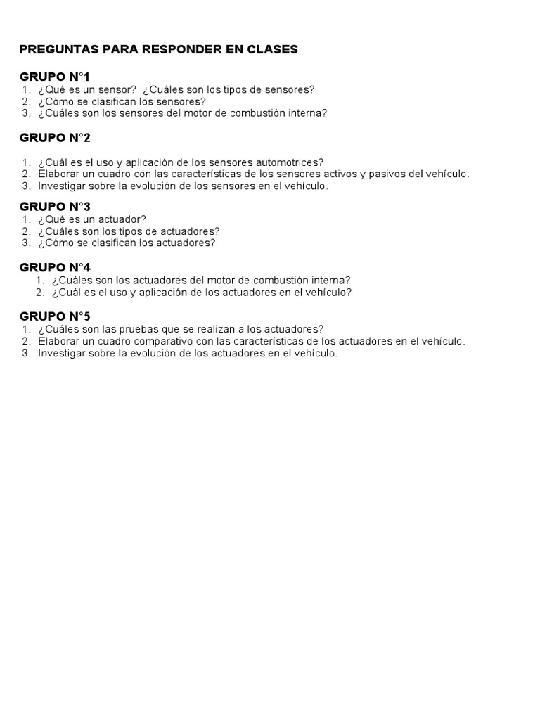 Preguntas para Responder en Clases | PDF