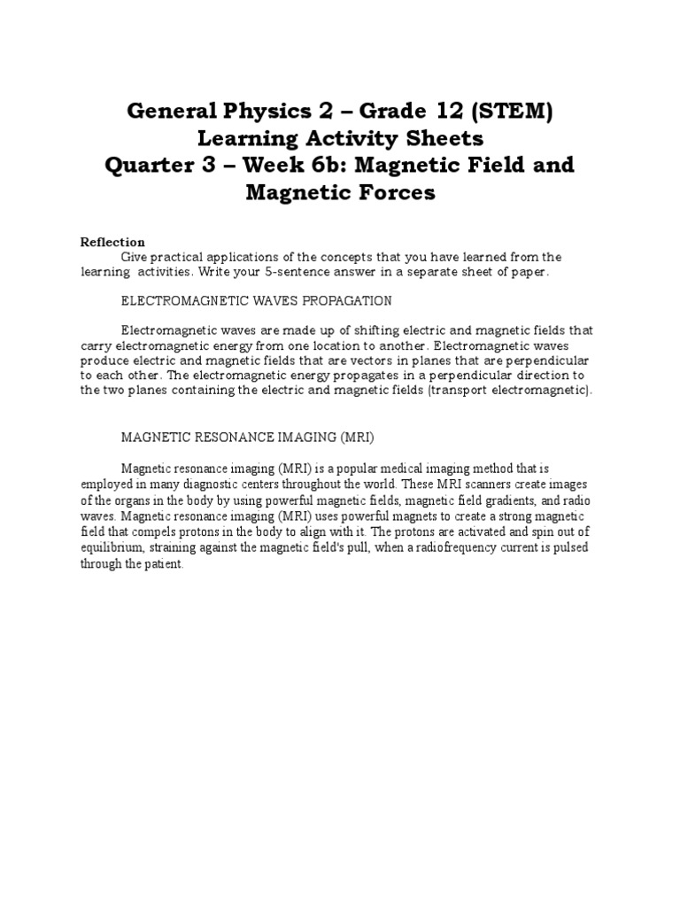 General Physics 2 REFLECTION | PDF