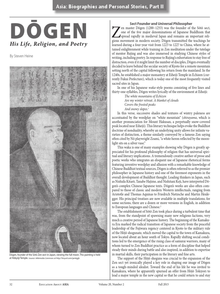 Dogen His Life Religion and Poetry | PDF | Dōgen | Zen
