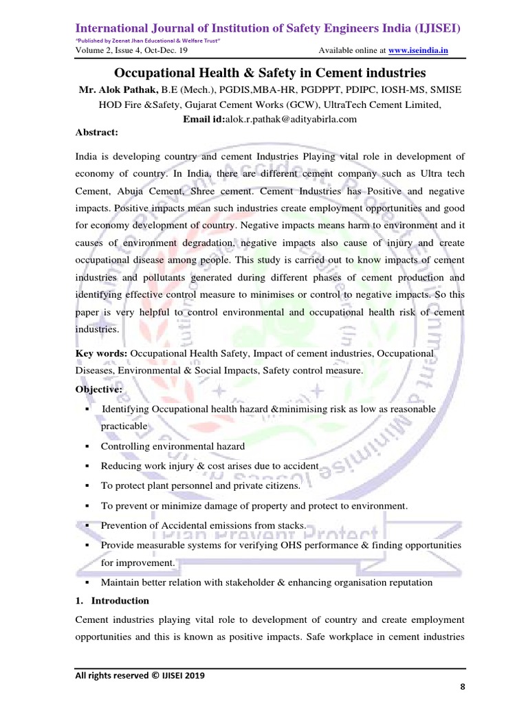 IJISEI V2 I4 02 Occupational Health Safety in Cement Industries PDF ...
