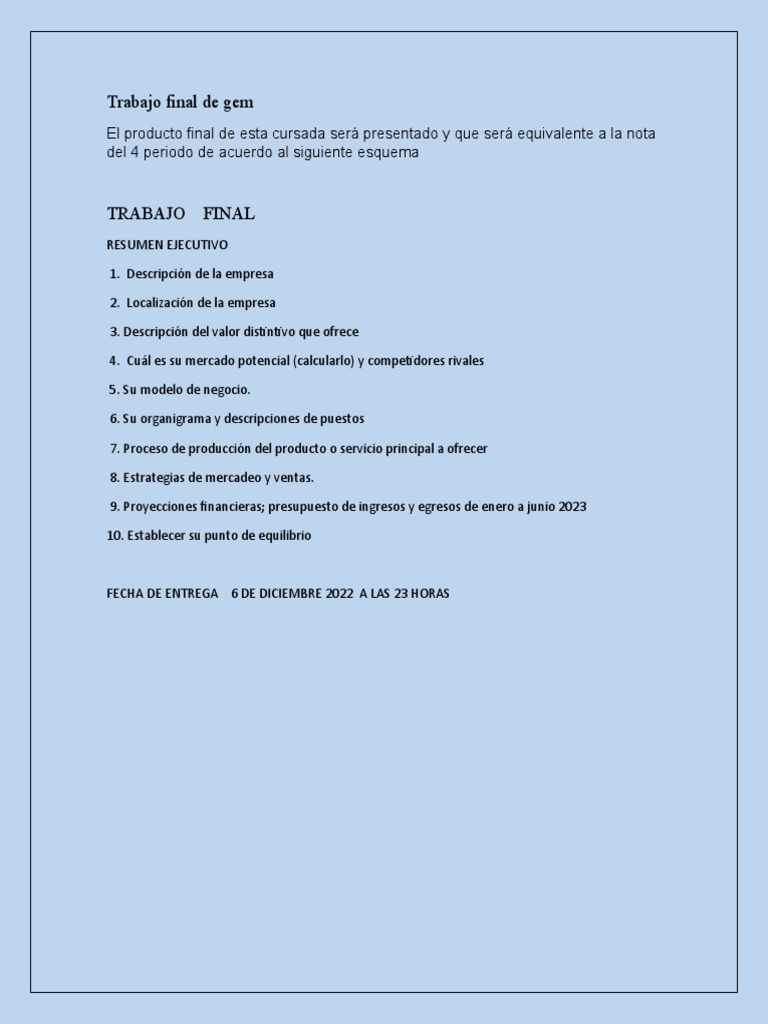 Trabajo final gem curso | PDF