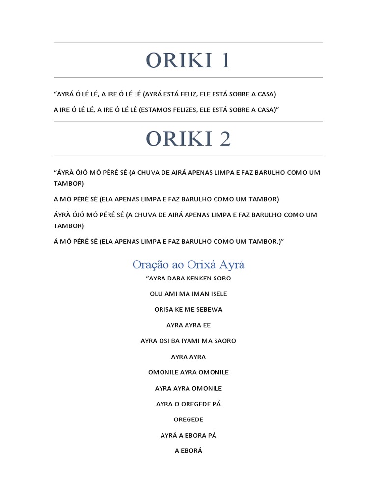 Ayra Oriki | PDF