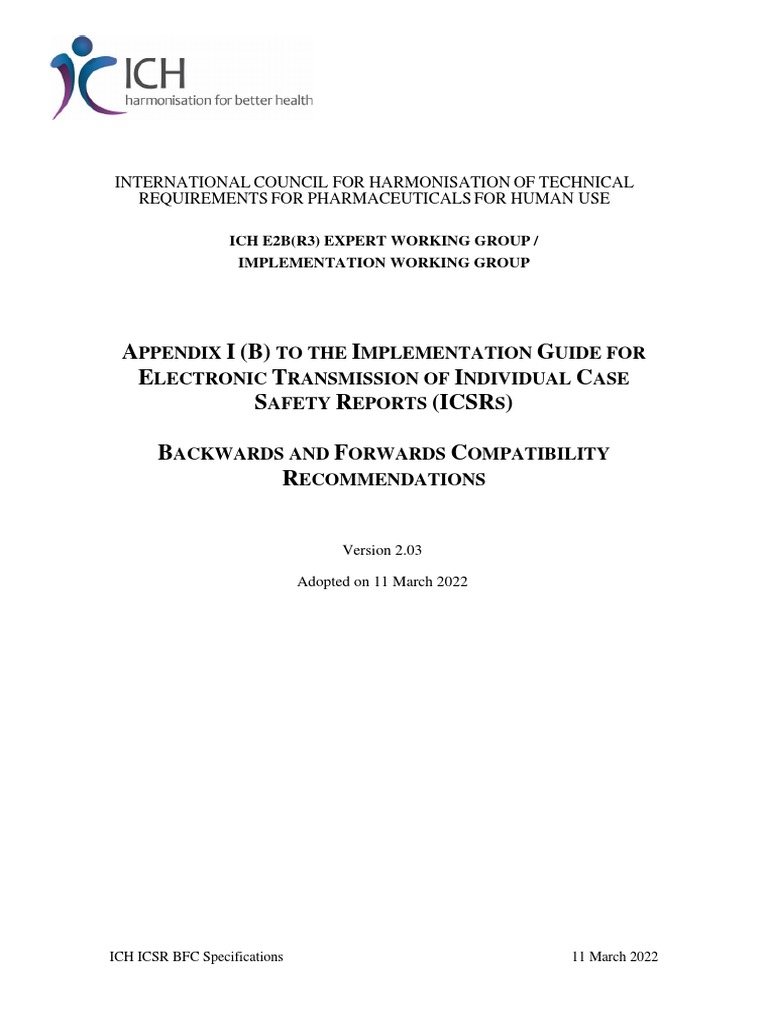 3 ICH ICSR BFC Specification v2 03 | PDF | Pharmacovigilance | Computing