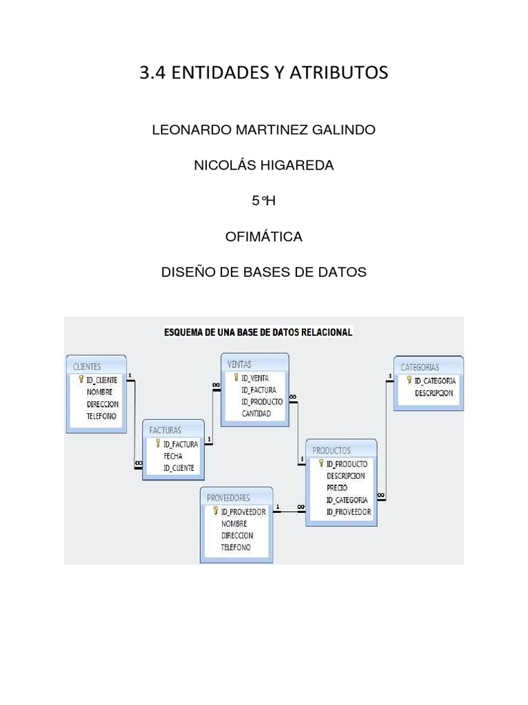 3.4 Entidades y Atributos | PDF | Informática