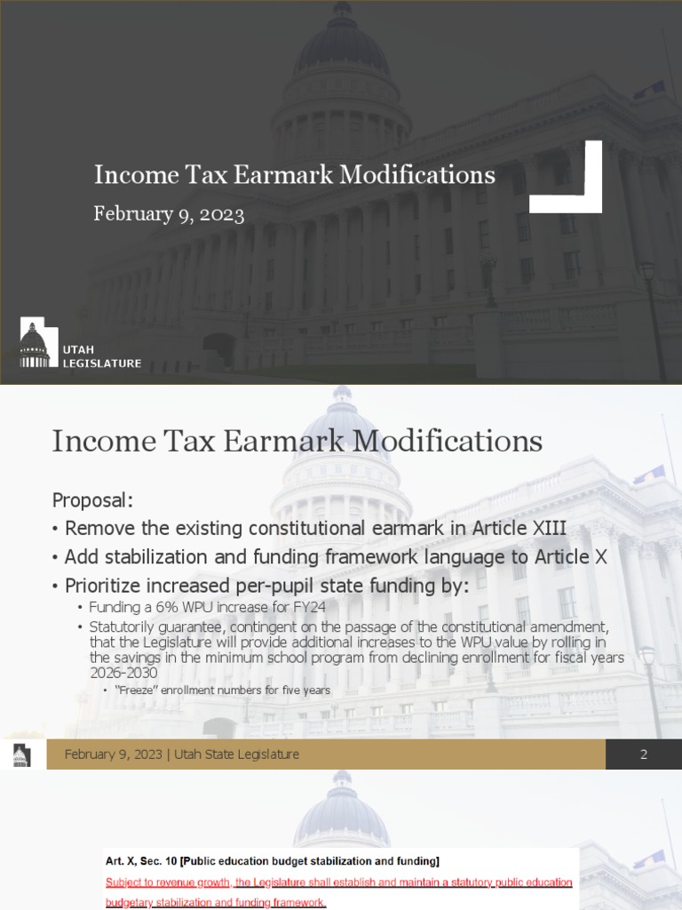 Income Tax Earmark Changes Proposal | PDF | Finance & Money Management