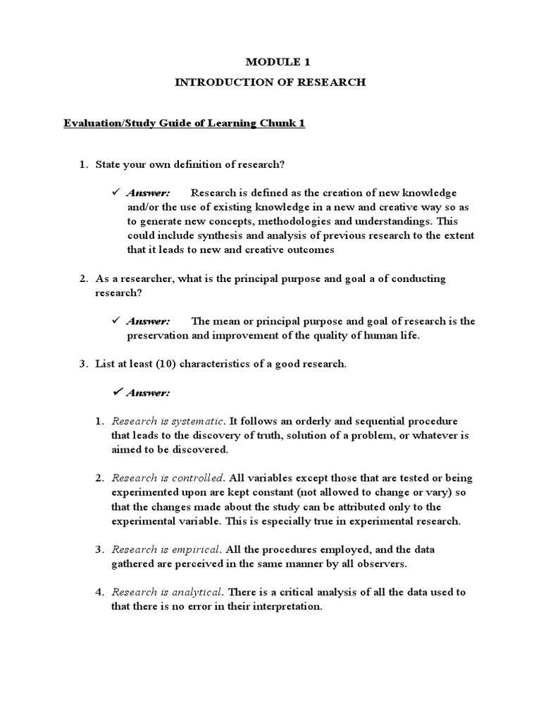 Module Review Methods of Research | Download Free PDF | Sampling ...