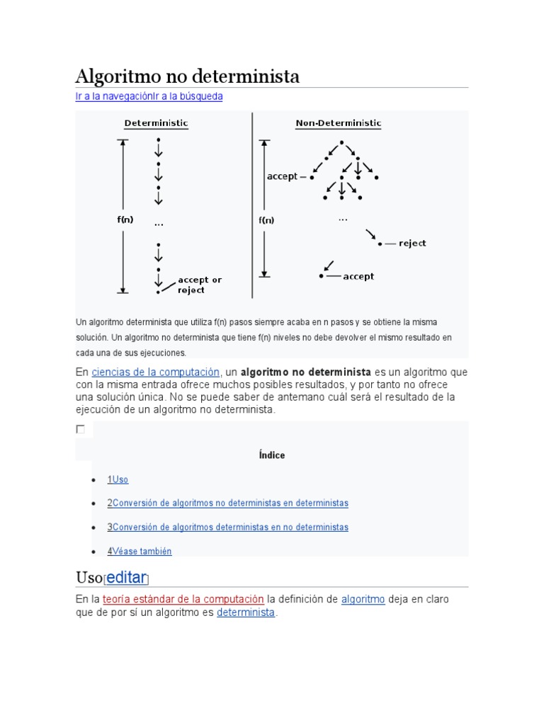 Algoritmo No Determinista | PDF | Algoritmos | Informática