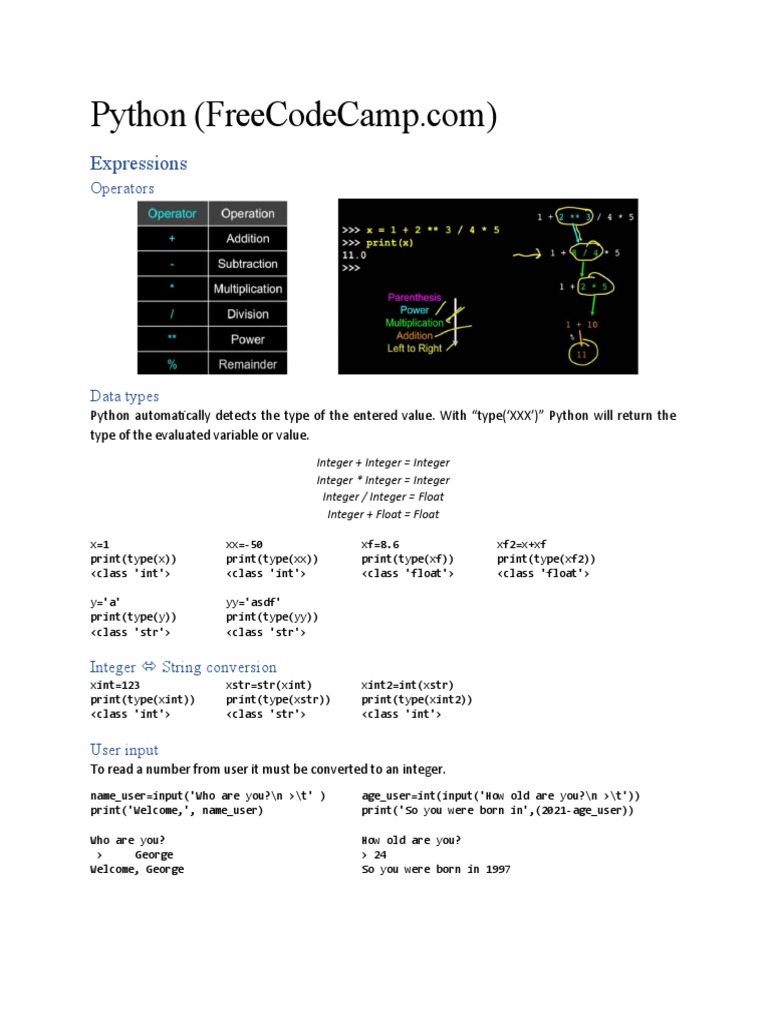 Python (FreeCodeCamp) | PDF