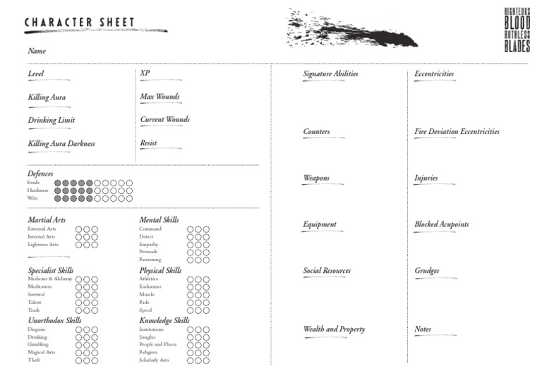 Pages From RBRB Character Sheet BW | PDF