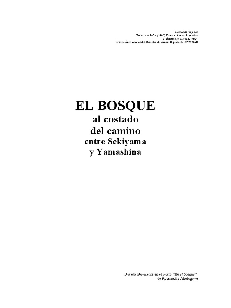El Bosque | PDF | Dormir | Violación