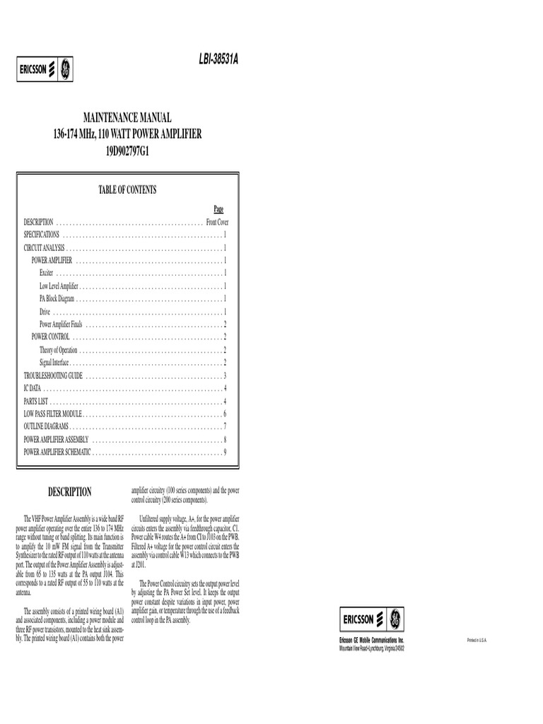 Pa Master 3 General Electric | PDF | Amplifier | Electronic Circuits