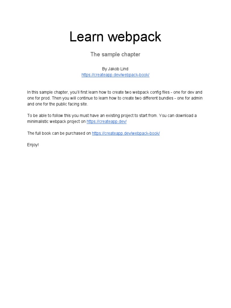 Learn Webpack - Sample Chapter | PDF | System Software | Computer ...