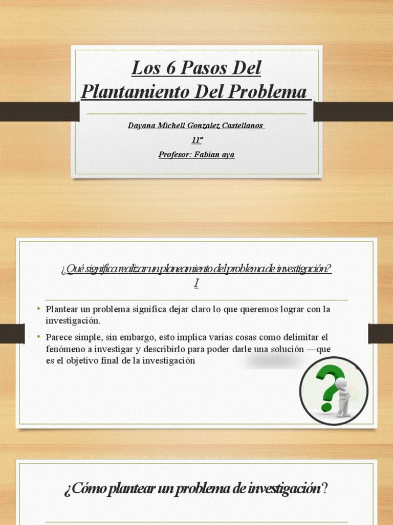 Los 6 Pasos Del Plantamiento Del Problema | PDF | Science | Cognición