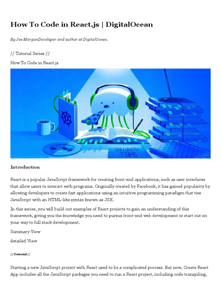 How To Code in React - DIGITAL OCEAN | PDF | Java Script | Systems Engineering