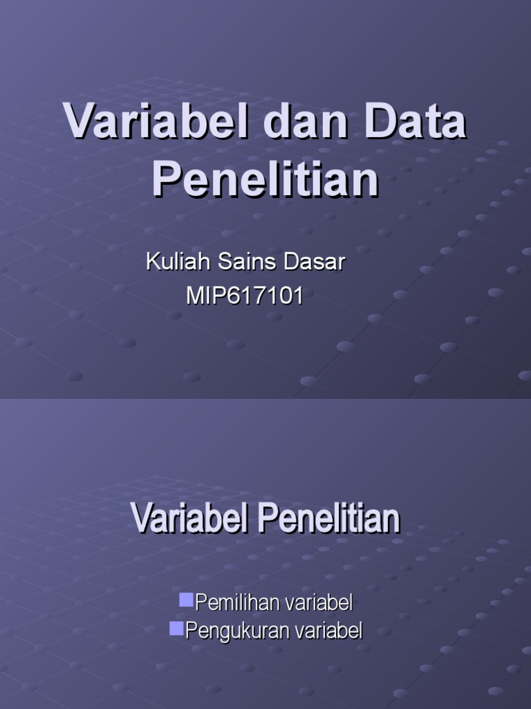 Panduan Variabel & Skala Penelitian | PDF | Karier & Perkembangan