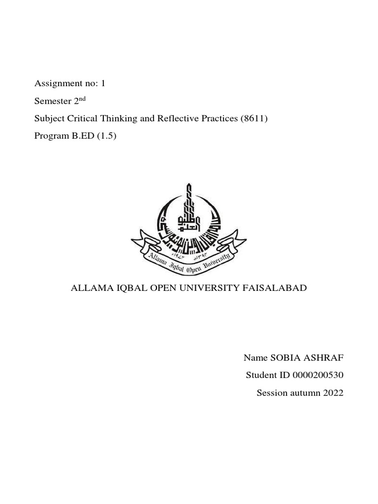 Critical Thinking Assignment No. 1 | PDF | Conversation | Corporate ...