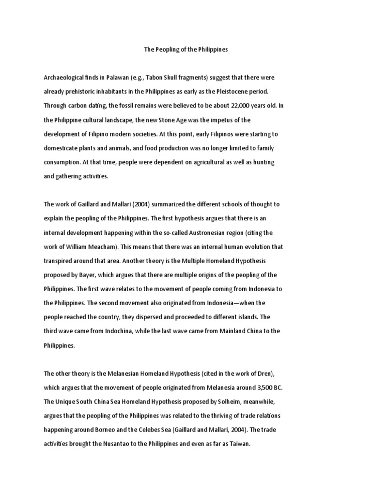 The Peopling of The Philippines | PDF | Philippines
