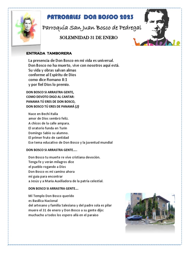 Cantos Solemnidad Don Bosco | PDF | eucaristía | Santo