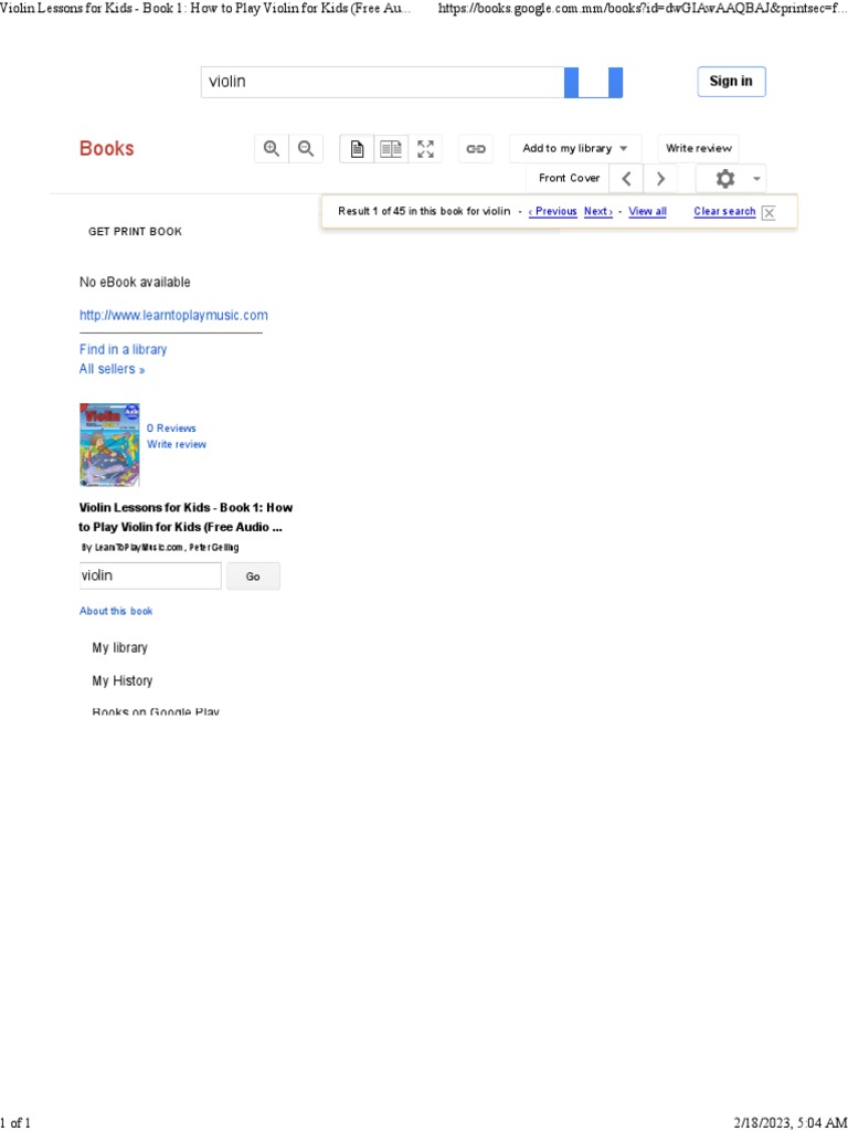 Violin Lessons For Kids - Book 1 How To Play Violin For Kids (Free Audio ... - LearnToPlayMusic ...