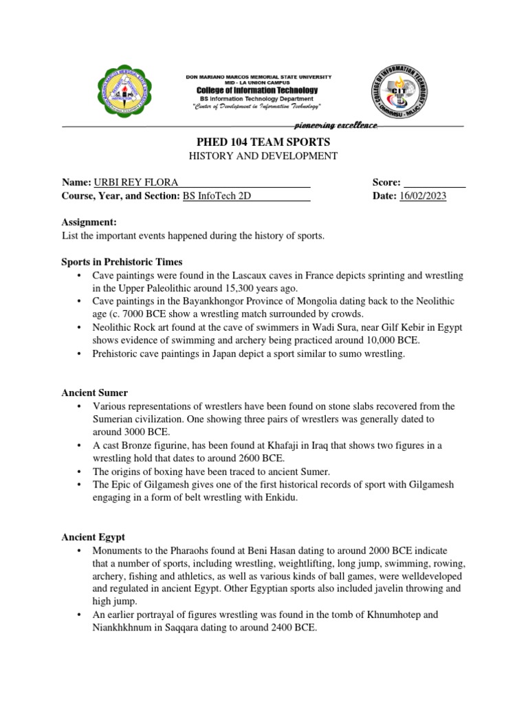 A Comprehensive History of the Development of Sports from Prehistoric ...