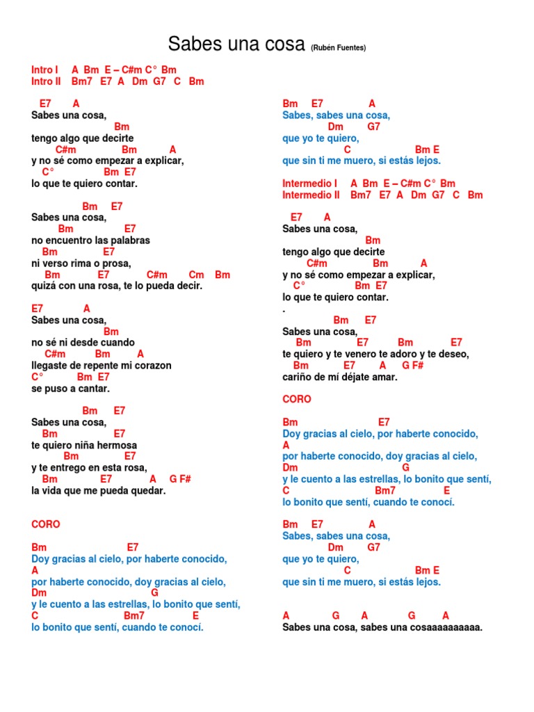 Sabes Una Cosa A | PDF