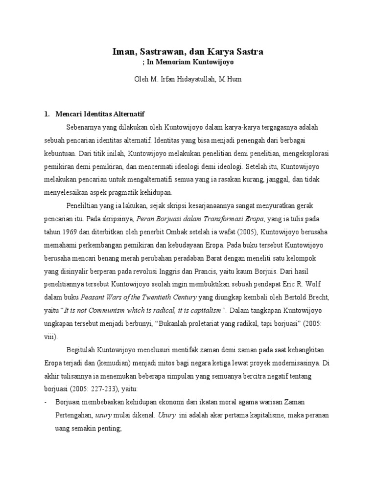 Iman, Sastrawan, Dan Karya Sastra | PDF
