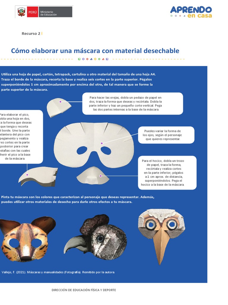 Plantilla para Mascaras ACTIV. 3 | PDF