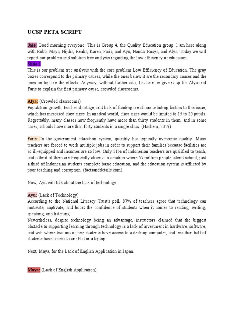 Ucsp Peta Script | PDF | Teachers | Bullying