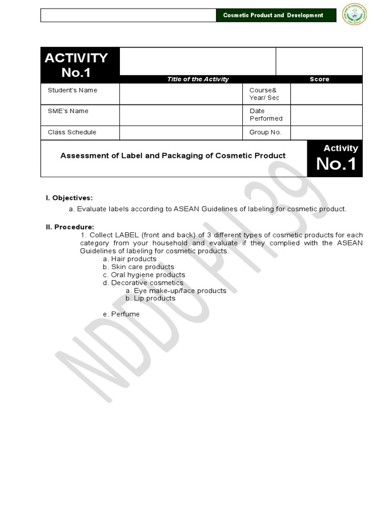 Cosmetic Label Evaluation Guide | PDF | Cosmetics | Toiletry