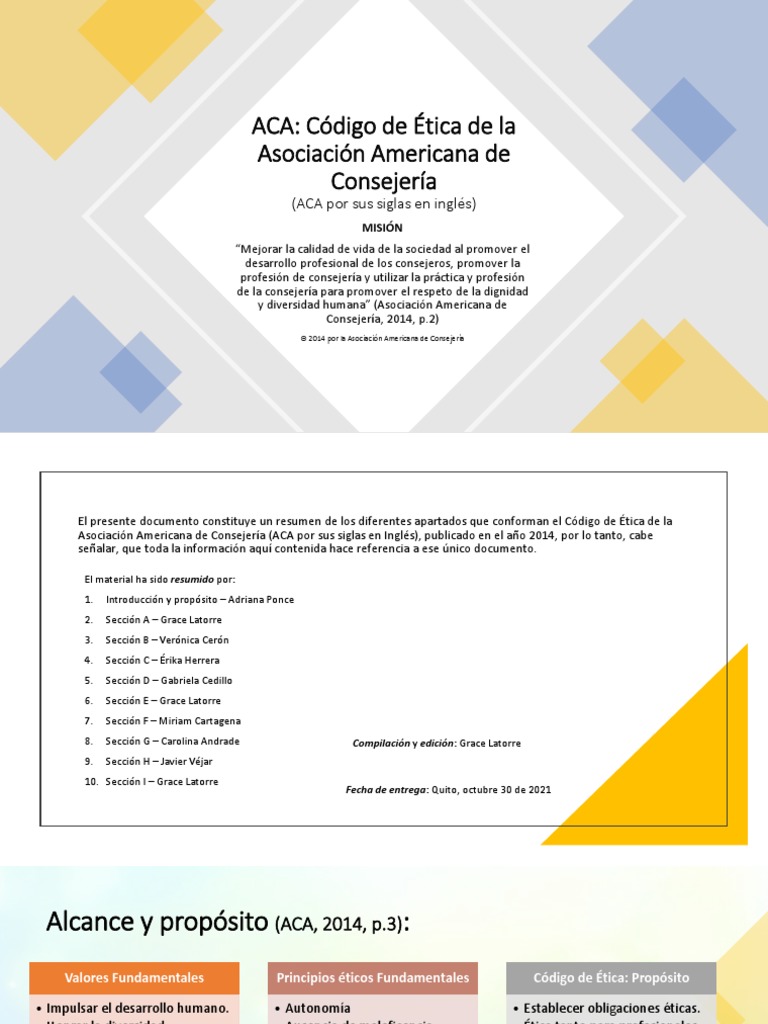 Revisión Código ACA Compilado | PDF | Consentimiento informado | Evaluación