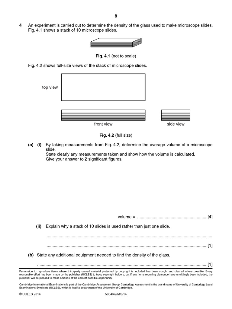 Form 4 Measurement, Volume and Density Alt To Practical 2014 P42 | PDF