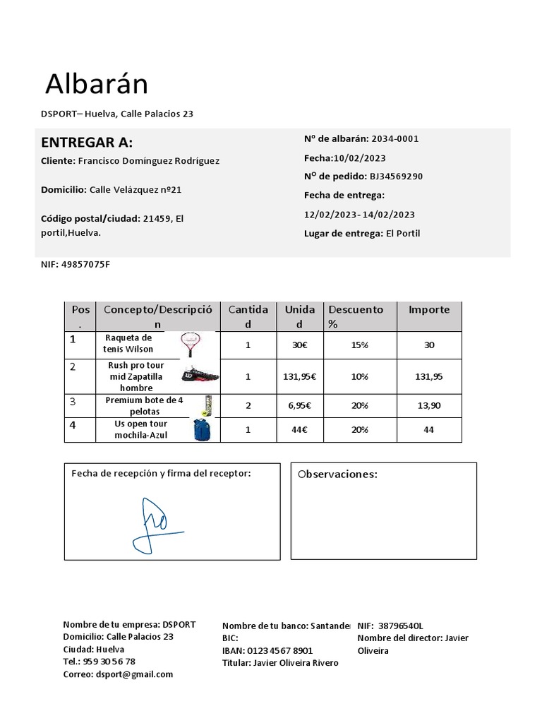 Albaran Word Doc Plantilla Formato | PDF