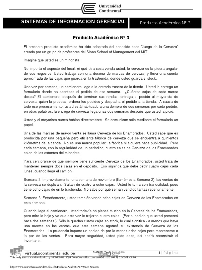 Producto Acad Mico N 3 | PDF | Al por menor
