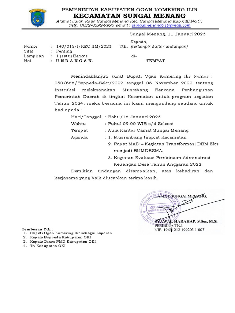 Undangan Musrenbang - 1 | PDF