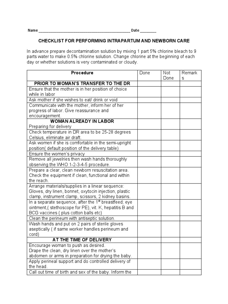 Updated EINC-Checklist | PDF | Clinical Medicine | Medical Specialties