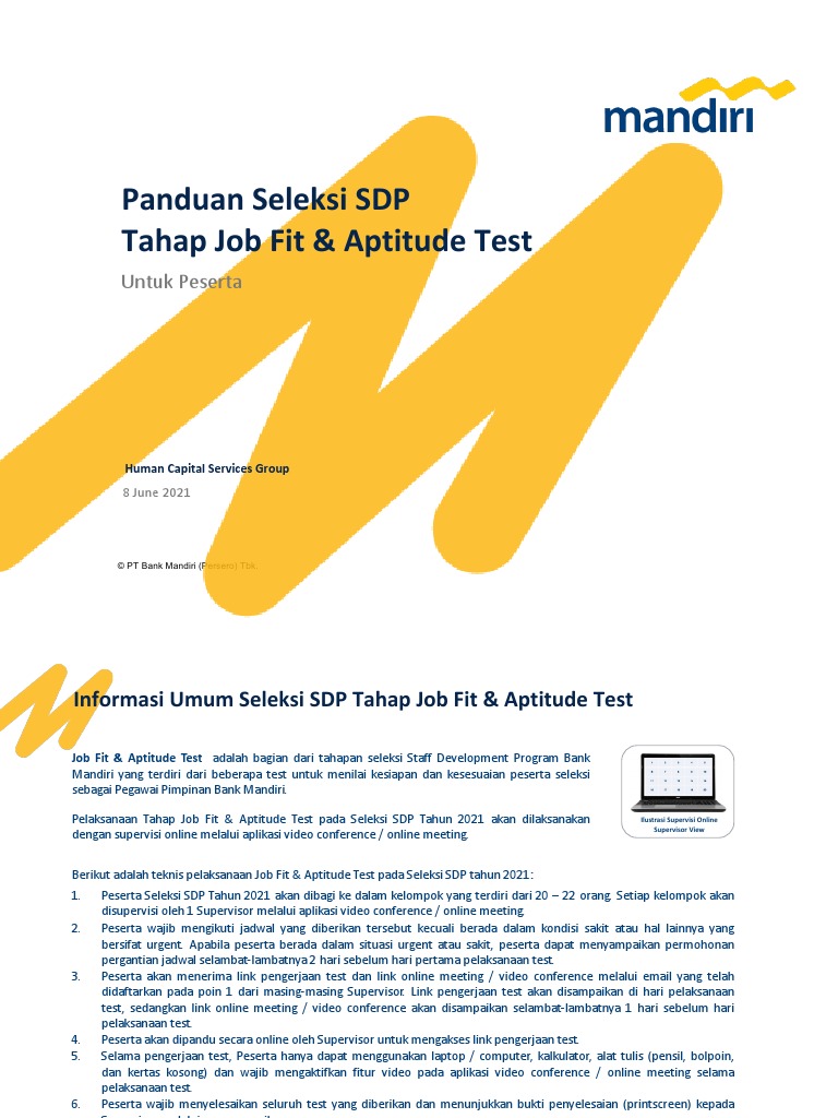 Panduan Job Fit & Aptitude Test - Untuk Peserta | PDF
