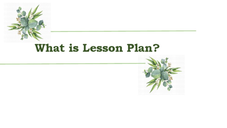 What Is Lesson Plan | PDF