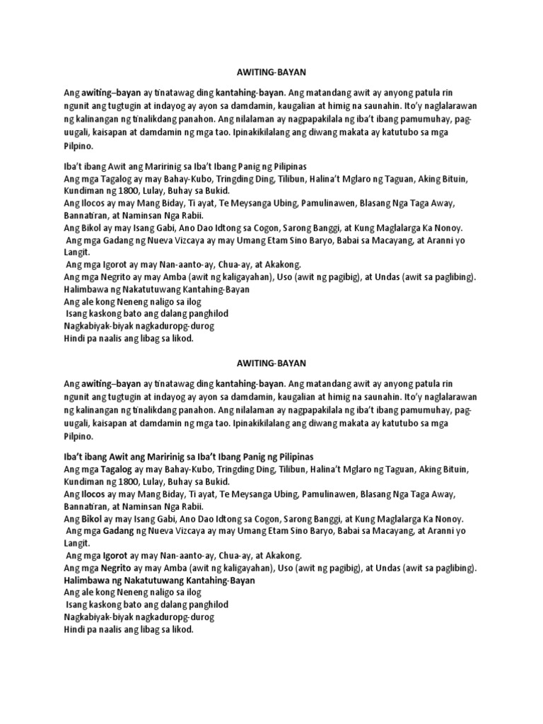 Awiting-Bayan File | PDF