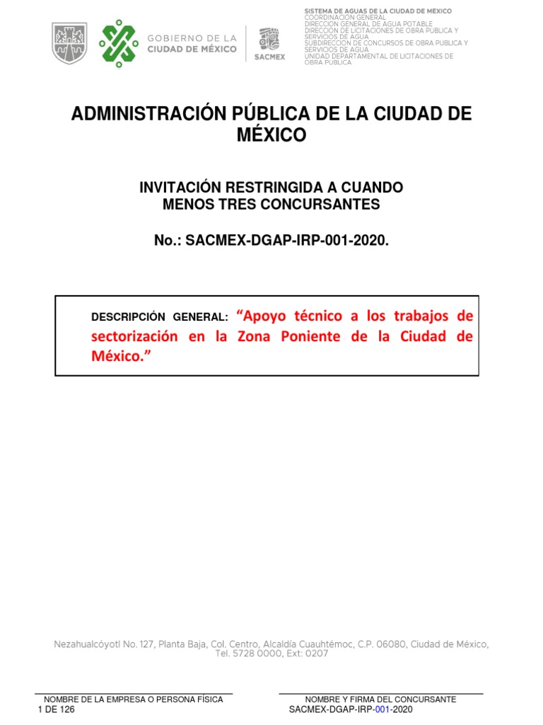 001 Ba Sacmex Irp 20 | PDF | México | Economias
