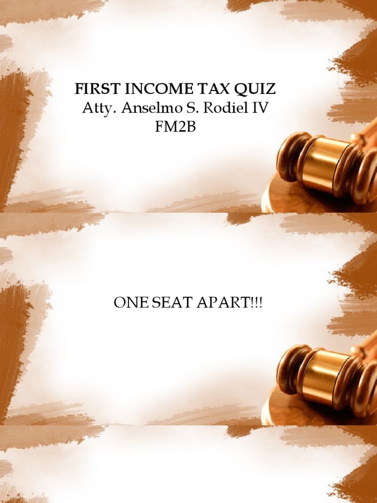 First Income Tax Quiz Letran | PDF | Taxes | Philippines