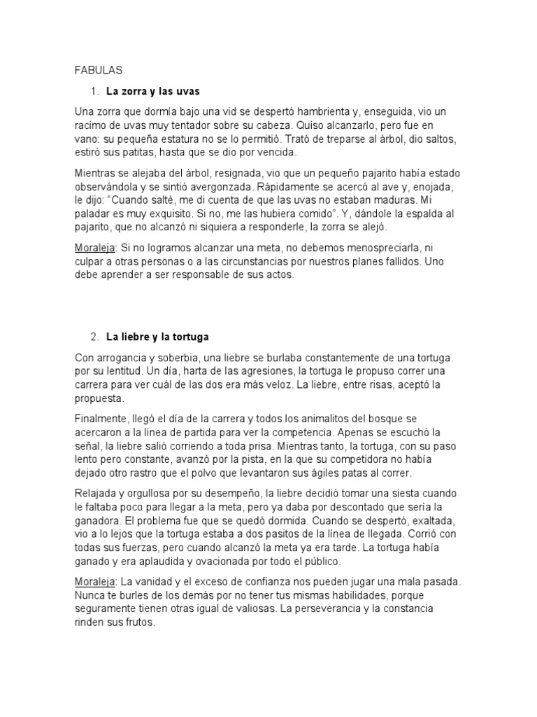 Ejemplo de FABULAS | PDF | Garfield