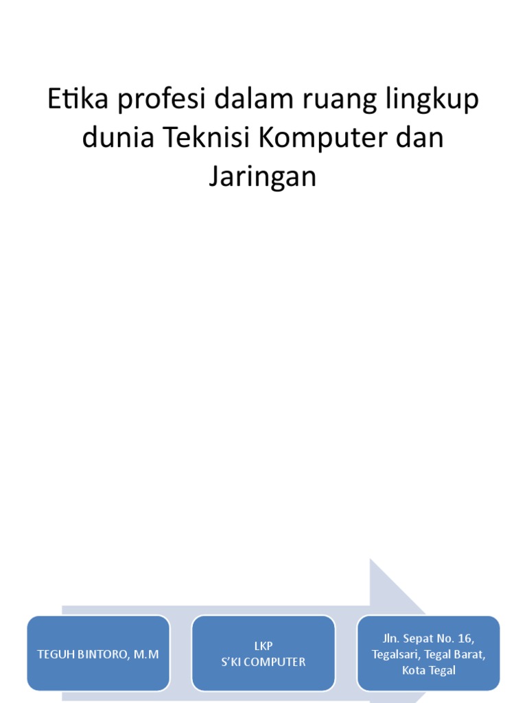 Etika Profesi Teknisi Komputer Jaringan Pdf