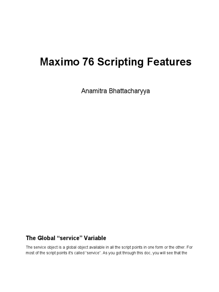 Maximo 76 Scripting Features Pdf Representational State Transfer Uniform Resource Identifier