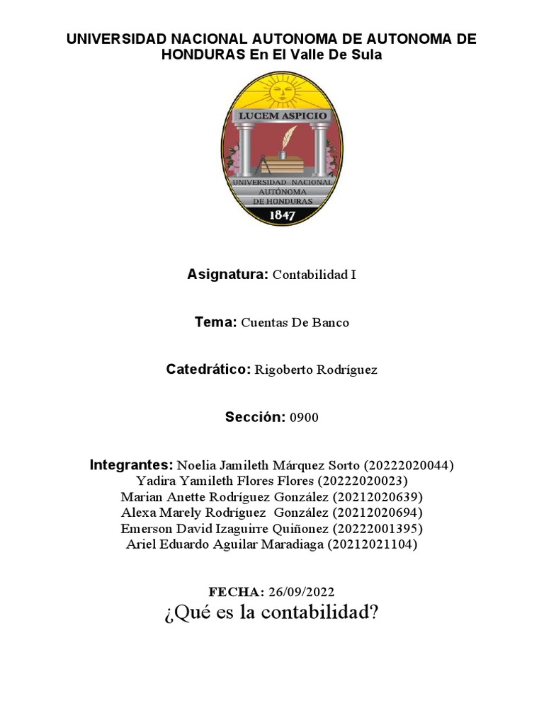 Cuentas de Banco en Contabilidad I | PDF | Contabilidad | Economias