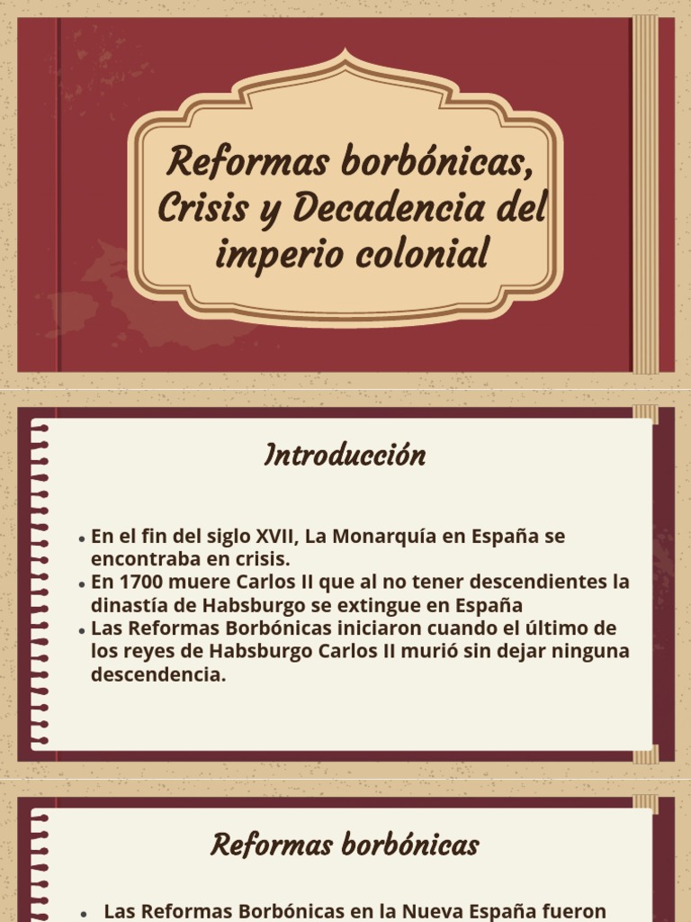 Reformas Borbonicas, Crisis y Decadencia Del Imperio Colonial | PDF | Imperio español | España