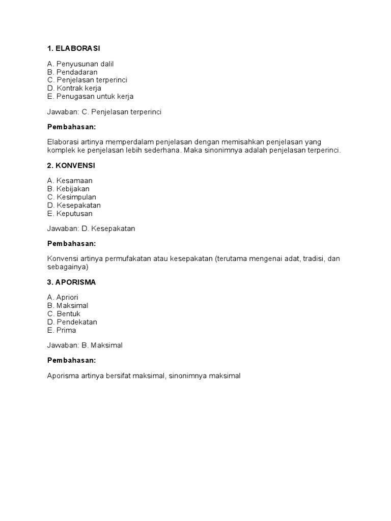 Jawaban Soal Psiko 2 | PDF