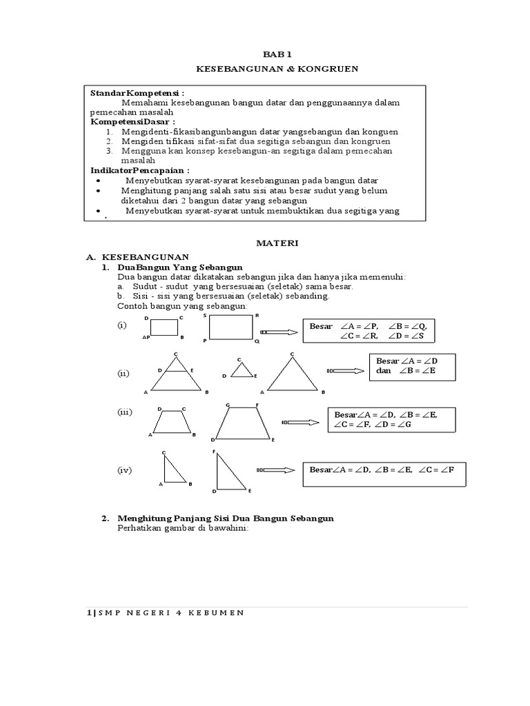 Bab 1 Kesebangunan | PDF