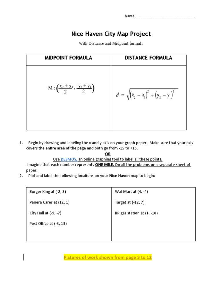 DistanceMidpoint City Map Project | PDF | Geometry