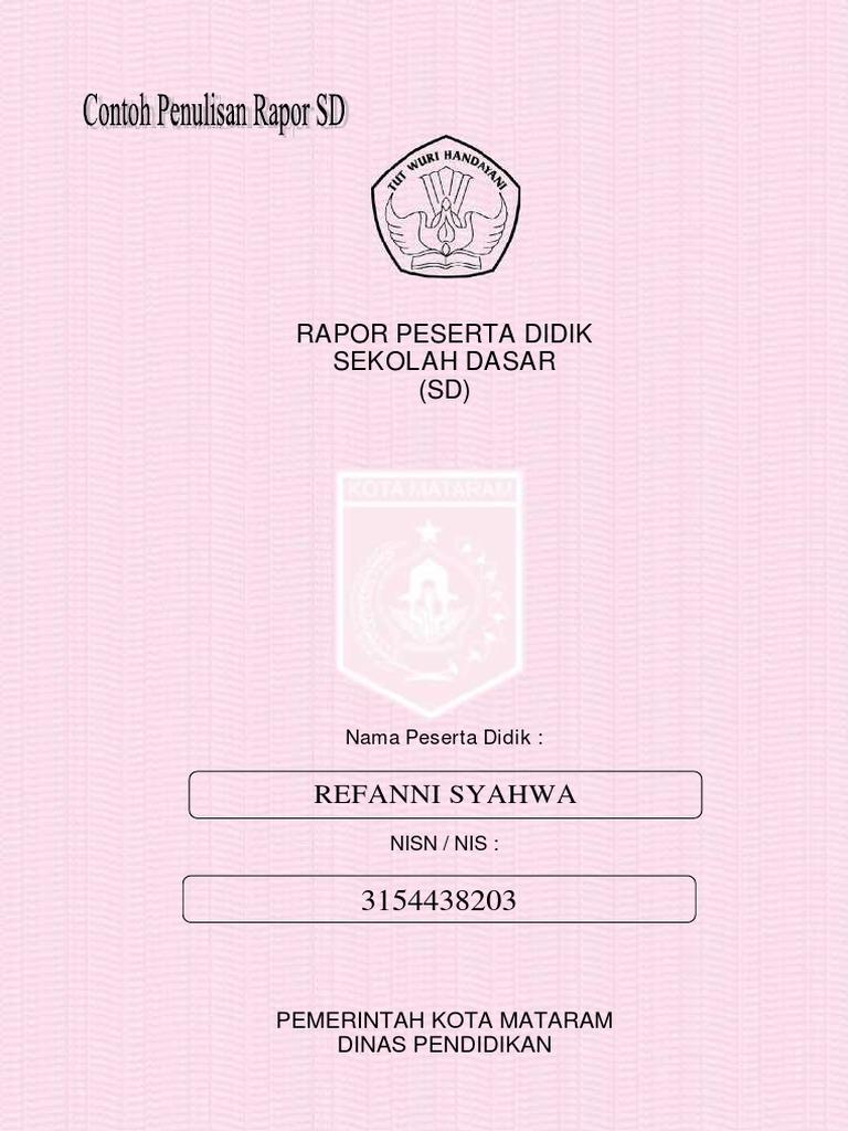 Contoh Isi Rapor SD 2022 | PDF